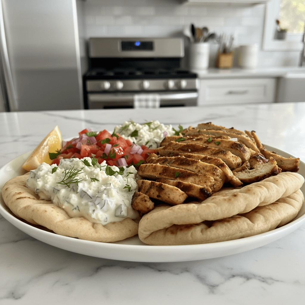 The Best Mediterranean Chicken Gyros with Creamy Feta Tzatziki