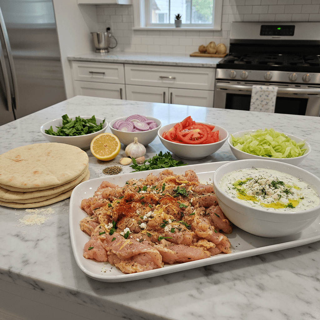 The Best Mediterranean Chicken Gyros with Creamy Feta Tzatziki